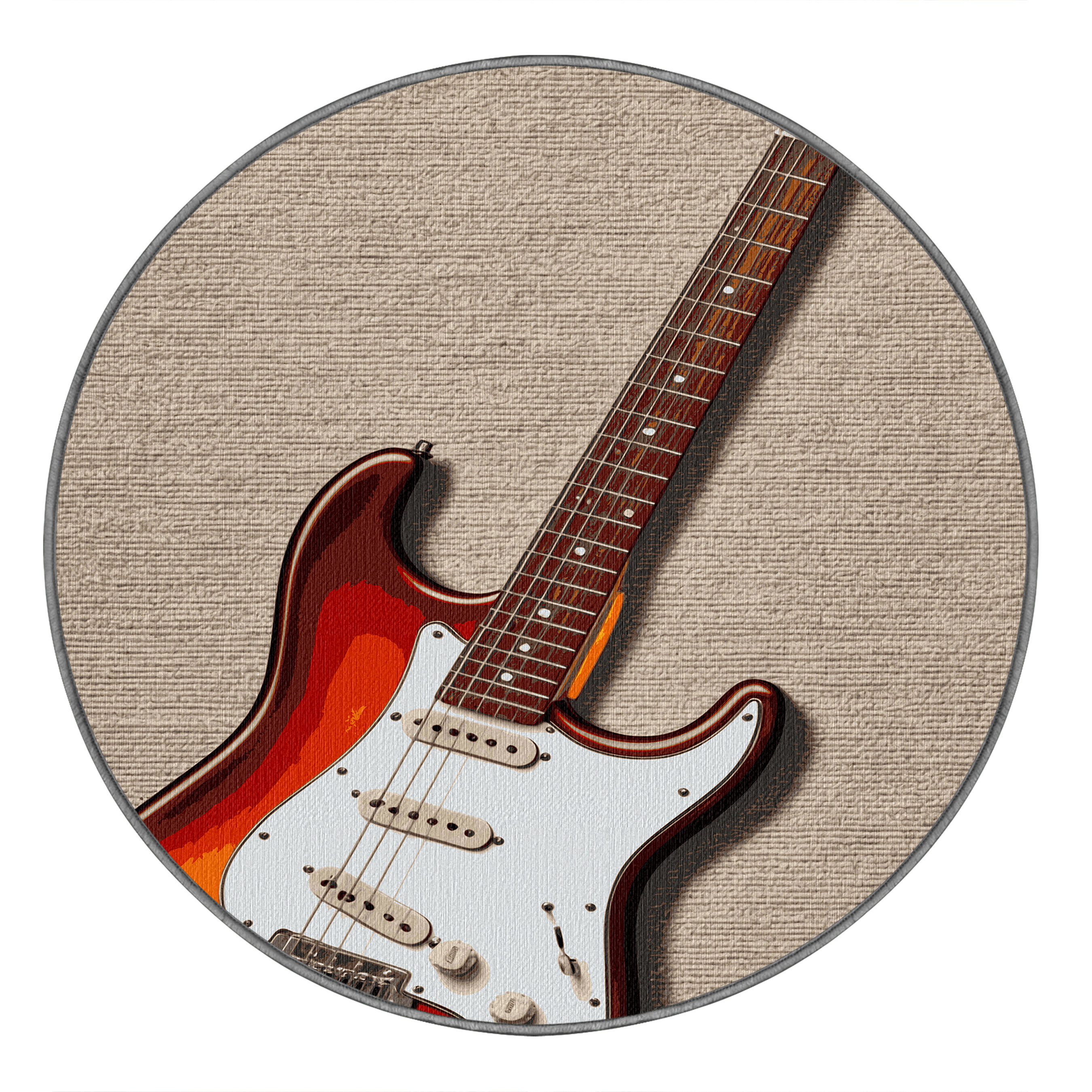 Orren Ellis Washable Electric Guitar Music Area Rug | Wayfair