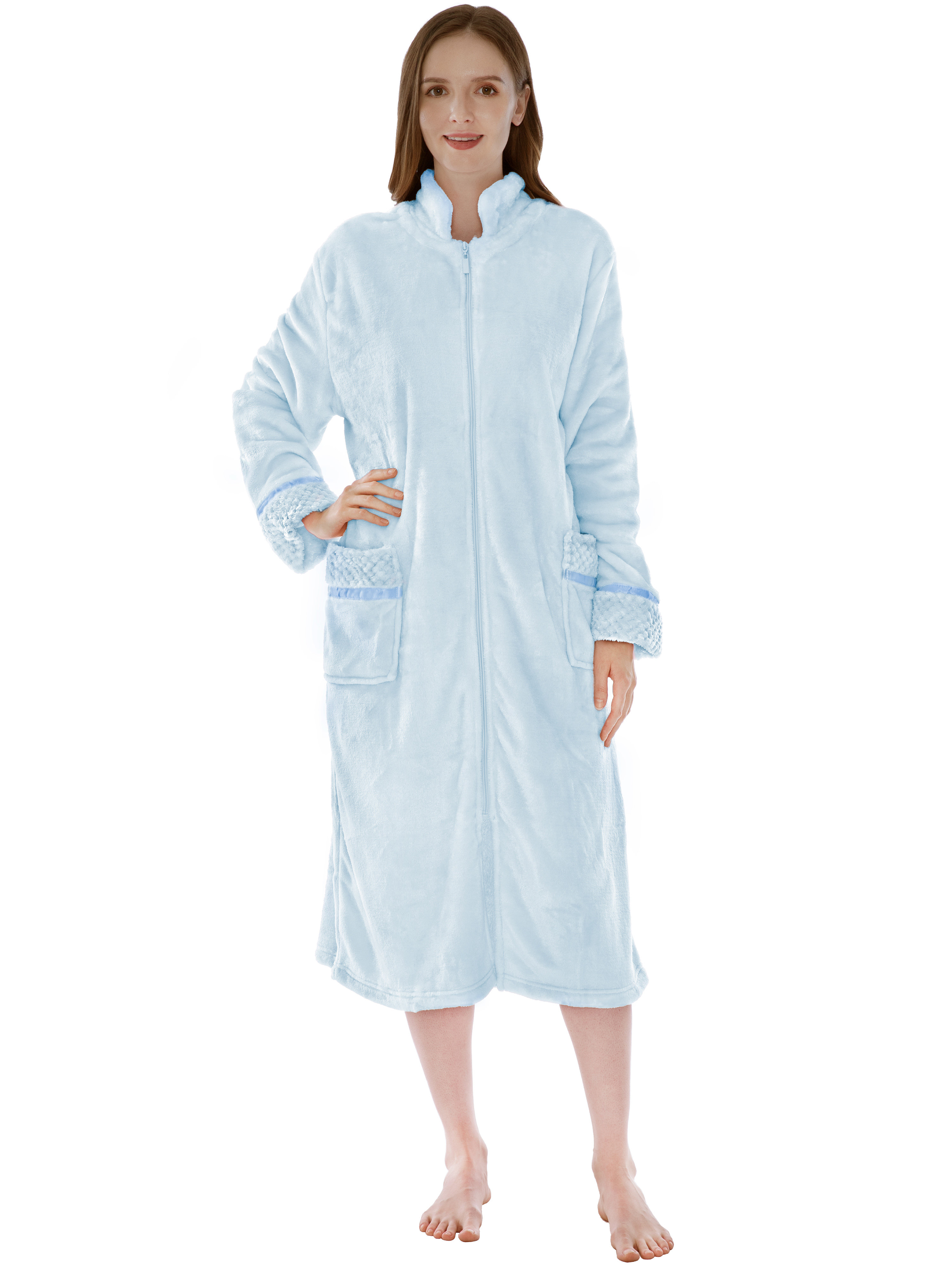 Alwyn Home Beley Fleece Polyester Fleece Mid-Calf Bathrobe with Pockets ...