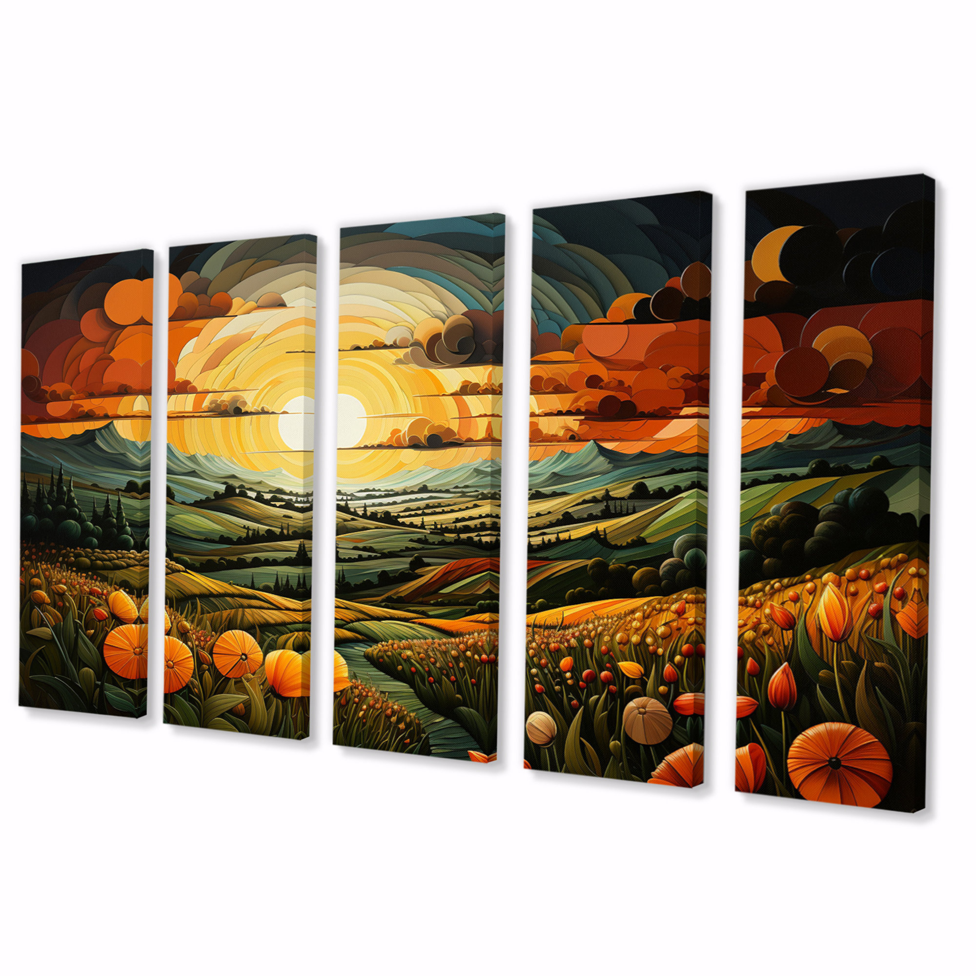 Design Art Countryside Geometric Plains I - Landscapes Wall Decor - 5 ...