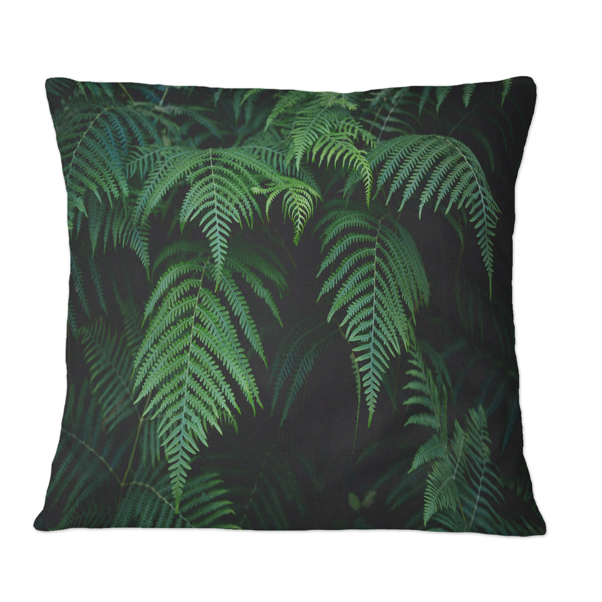 Design Art Dark Green Ferns In The Forest I - Tropical Printed Throw ...