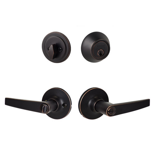 Sure-LocHardware Complete Cedar Entry Lever Set with Single Cylinder ...