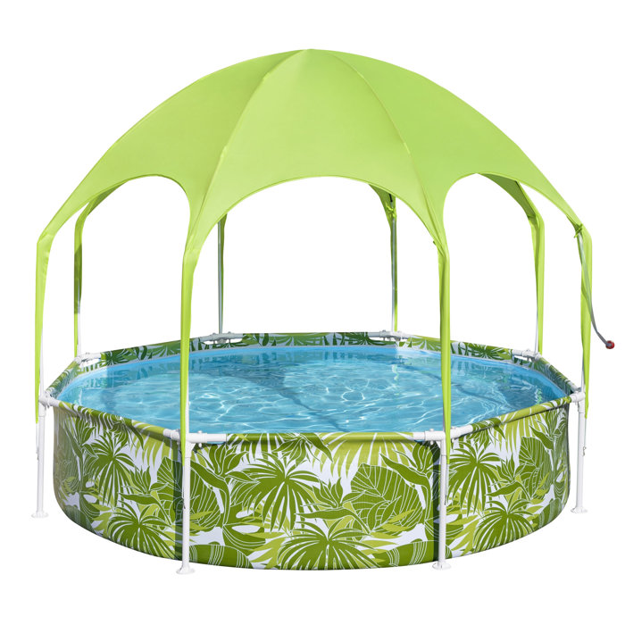 H2OGO! 1.6' x 8' Plastic Frame Set Pool | Wayfair