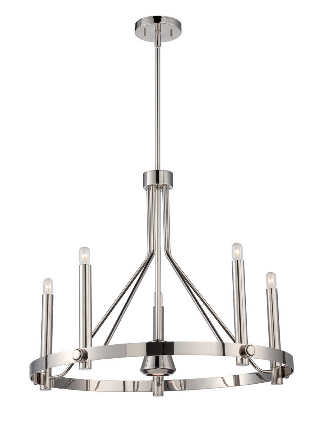 Highland Dunes Amhold 6 - Light Dimmable Wagon Wheel Chandelier | Wayfair