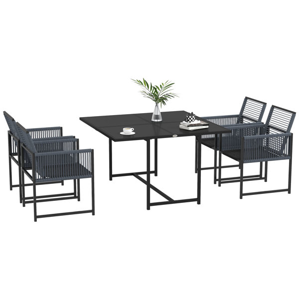17 Stories Delanco Square 3- Piece 2- Person 152.4cm L Bistro Set ...