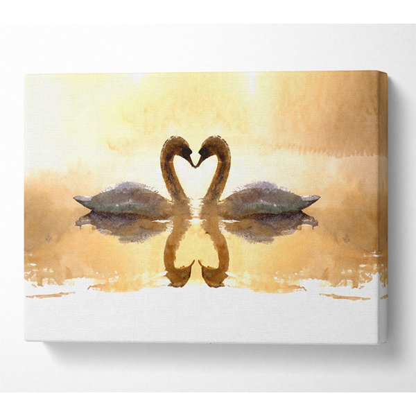 Brambly Cottage Loving Swans - Wrapped Canvas Print | Wayfair.co.uk