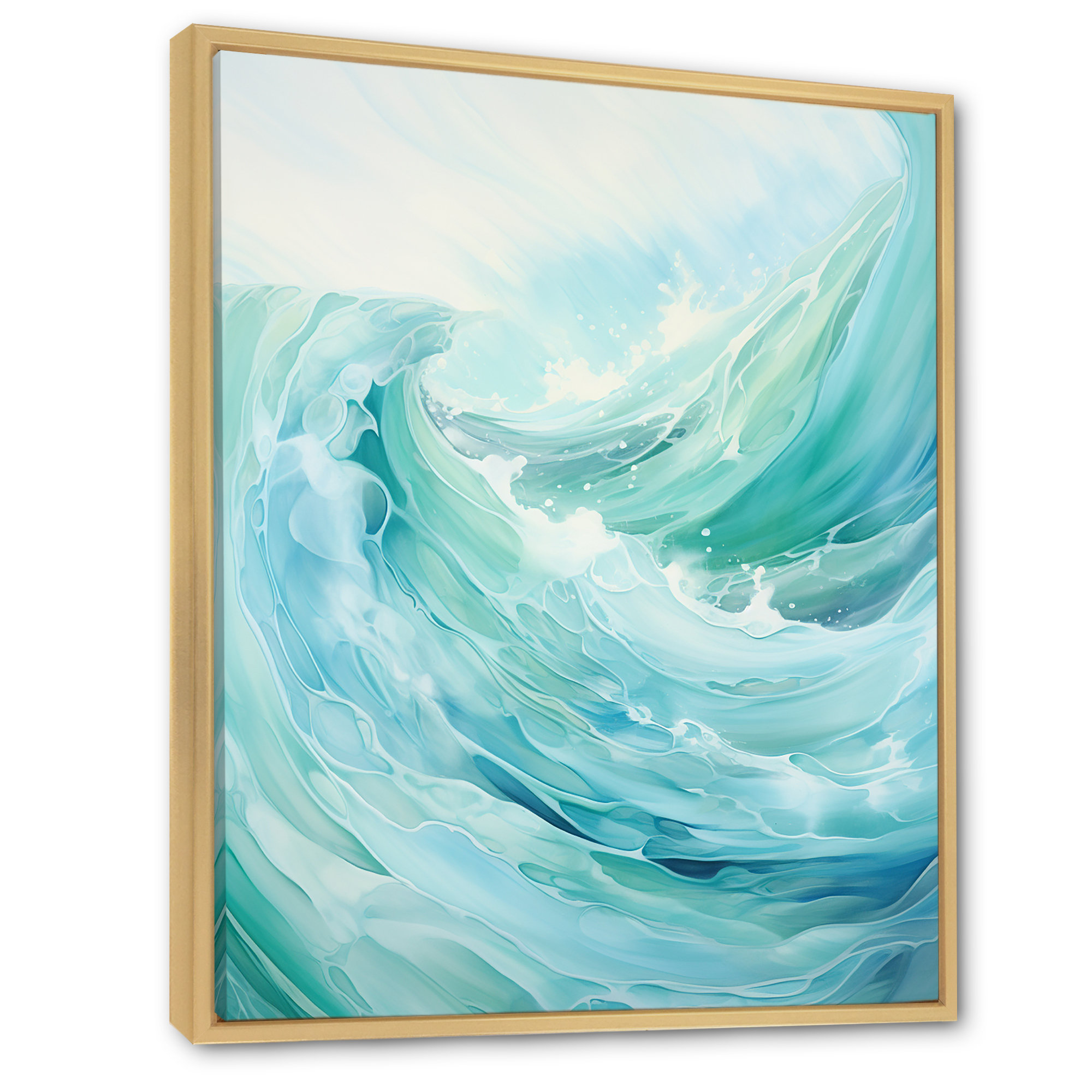 Highland Dunes Teal Storm And Wave Expression II - Coastal Waves Wall ...