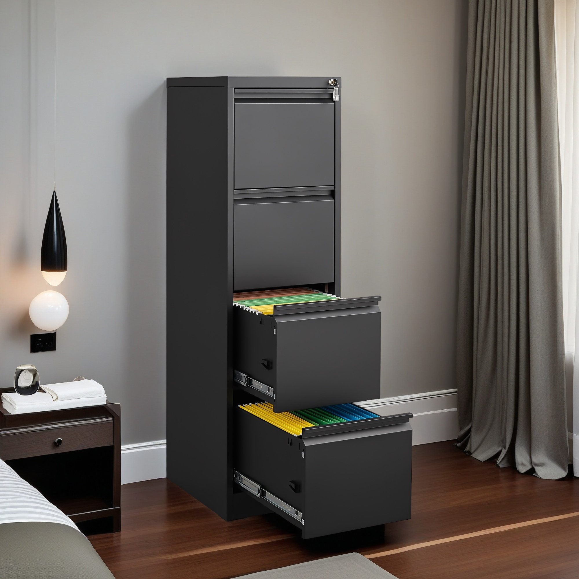 Latitude Run® 4 Drawer File Cabinet With Lock Metal Vertical File ...