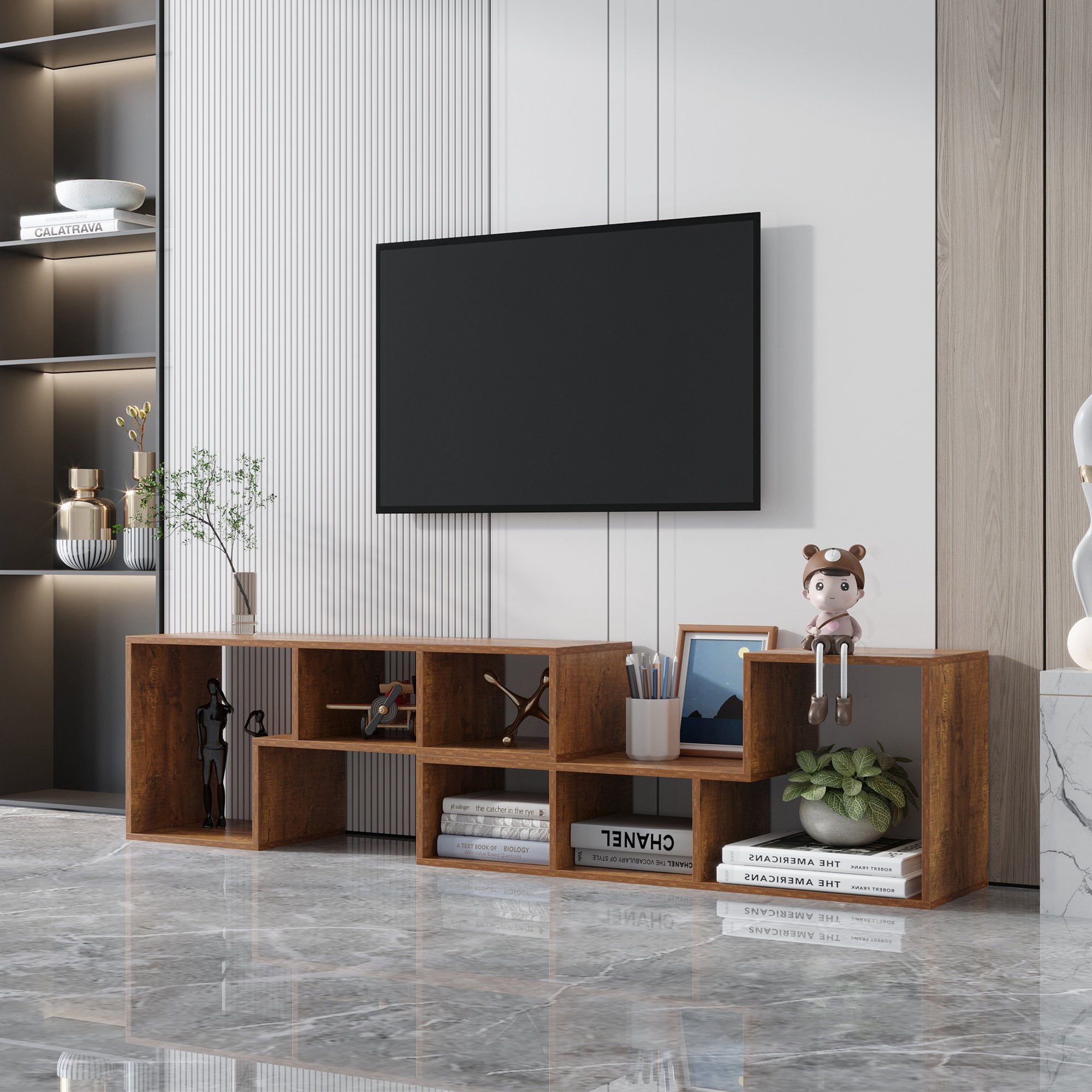 Ebern Designs Creative TV stand Bookshelf & Reviews | Wayfair