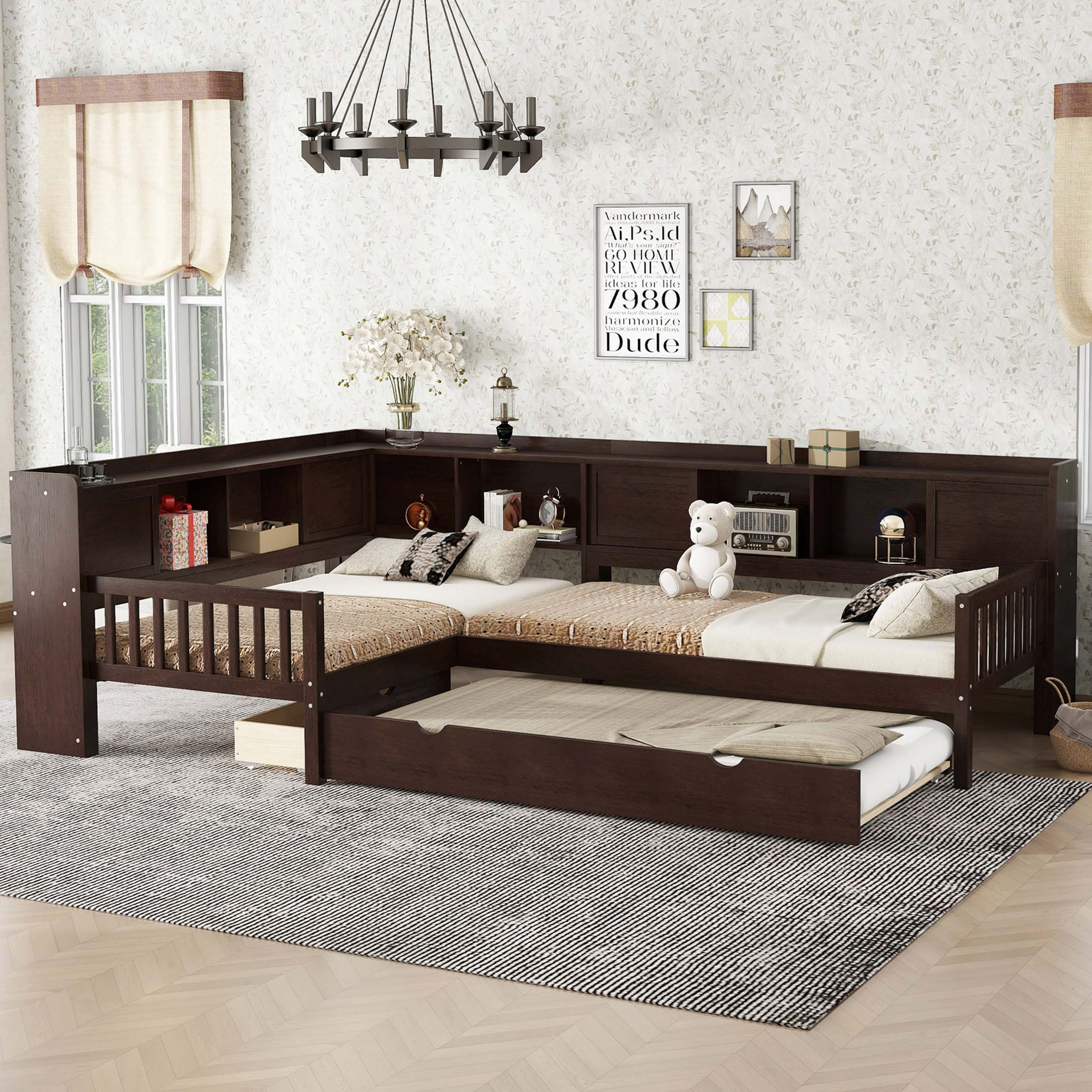 L Shaped Platform Beds