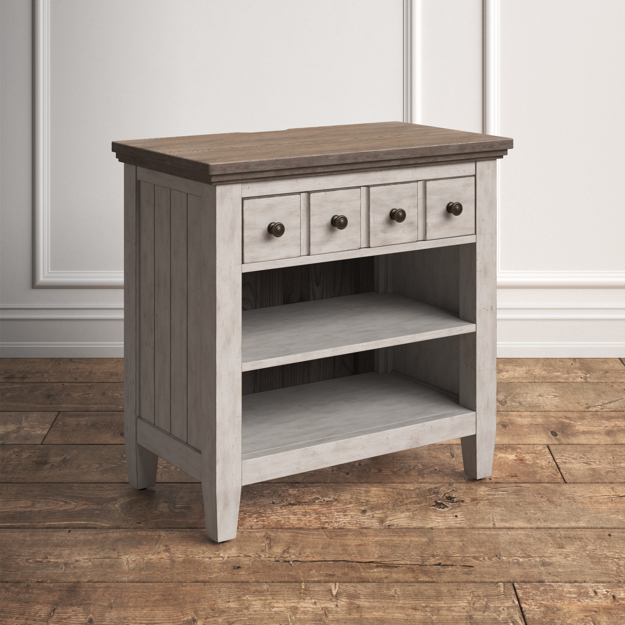 Kelly Clarkson Home Haylee 1 - Drawer Solid Wood Nightstand in Antique ...