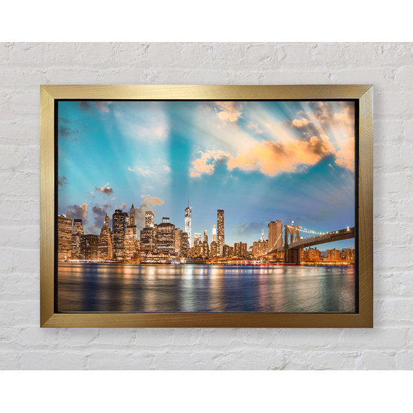 Bright Star New York Deep Blue Skies - Single Picture Frame Print ...