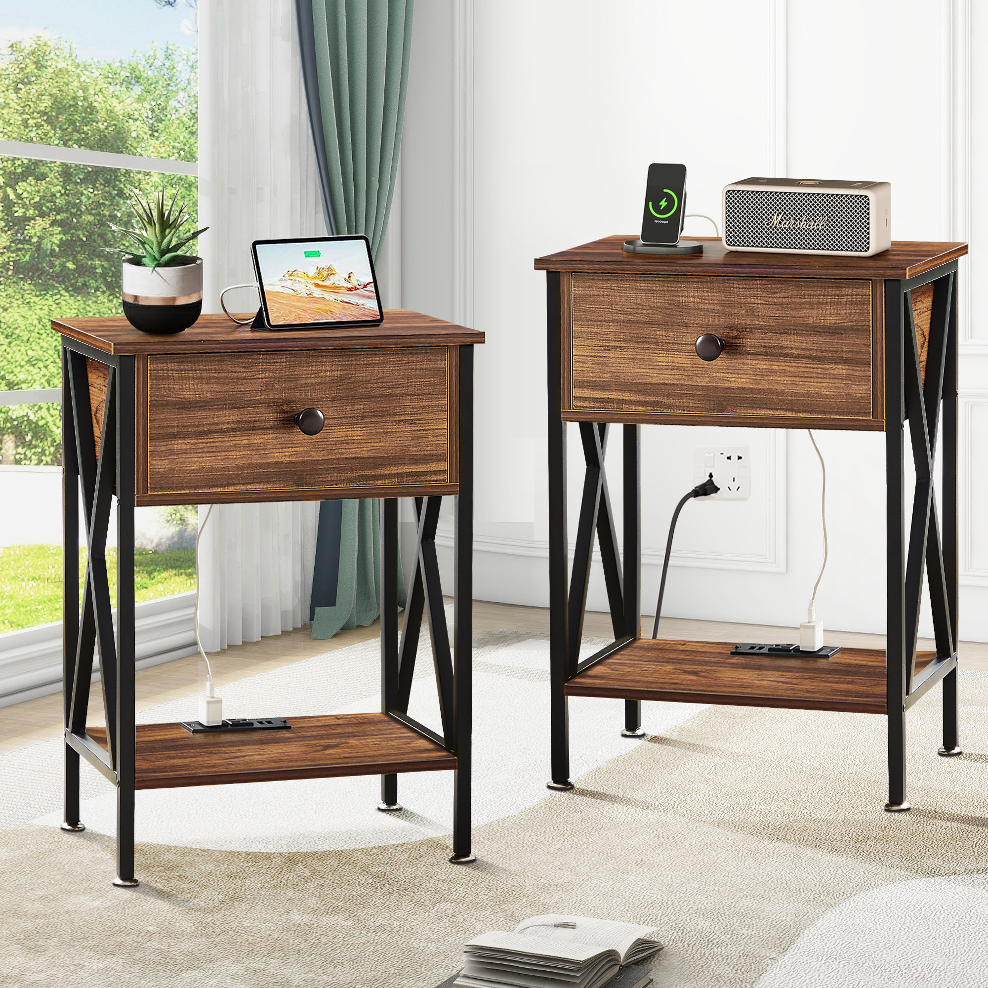 Trent Austin Design® 21.7'' Tall 1 - Drawer nightstand and Built-In ...