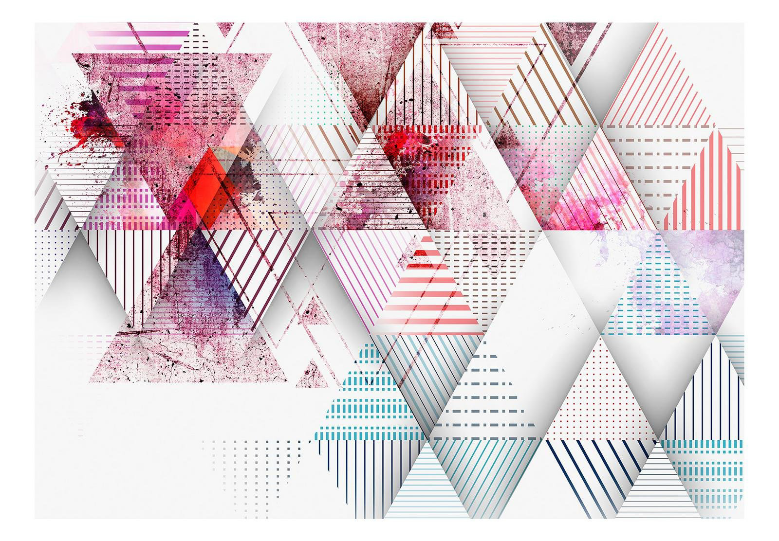 Brayden Studio Abstract Wallpaper Wall Mural - Triangular World ...