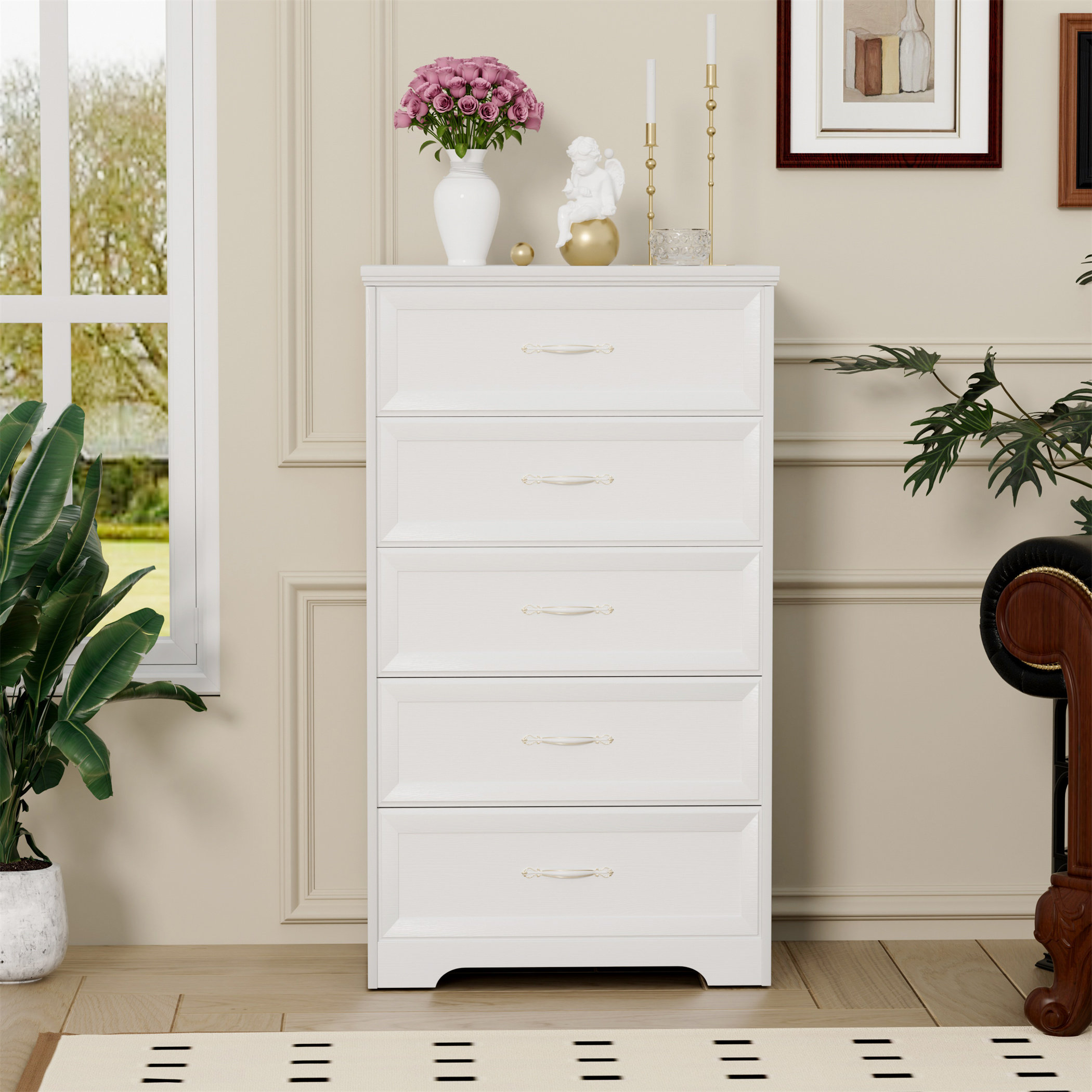 Lark Manor™ Modern 5 Tier Bedroom Chest of Drawers, Dresser with ...