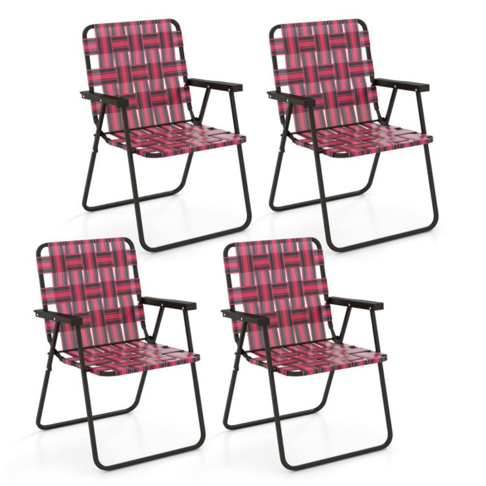 Rosecliff Heights 4 Pieces Folding Beach Chair Camping Lawn Webbing ...
