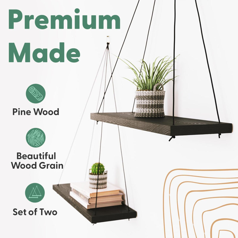 Ebern Designs Oumie 3 Piece Wood Floating Shelf | Wayfair