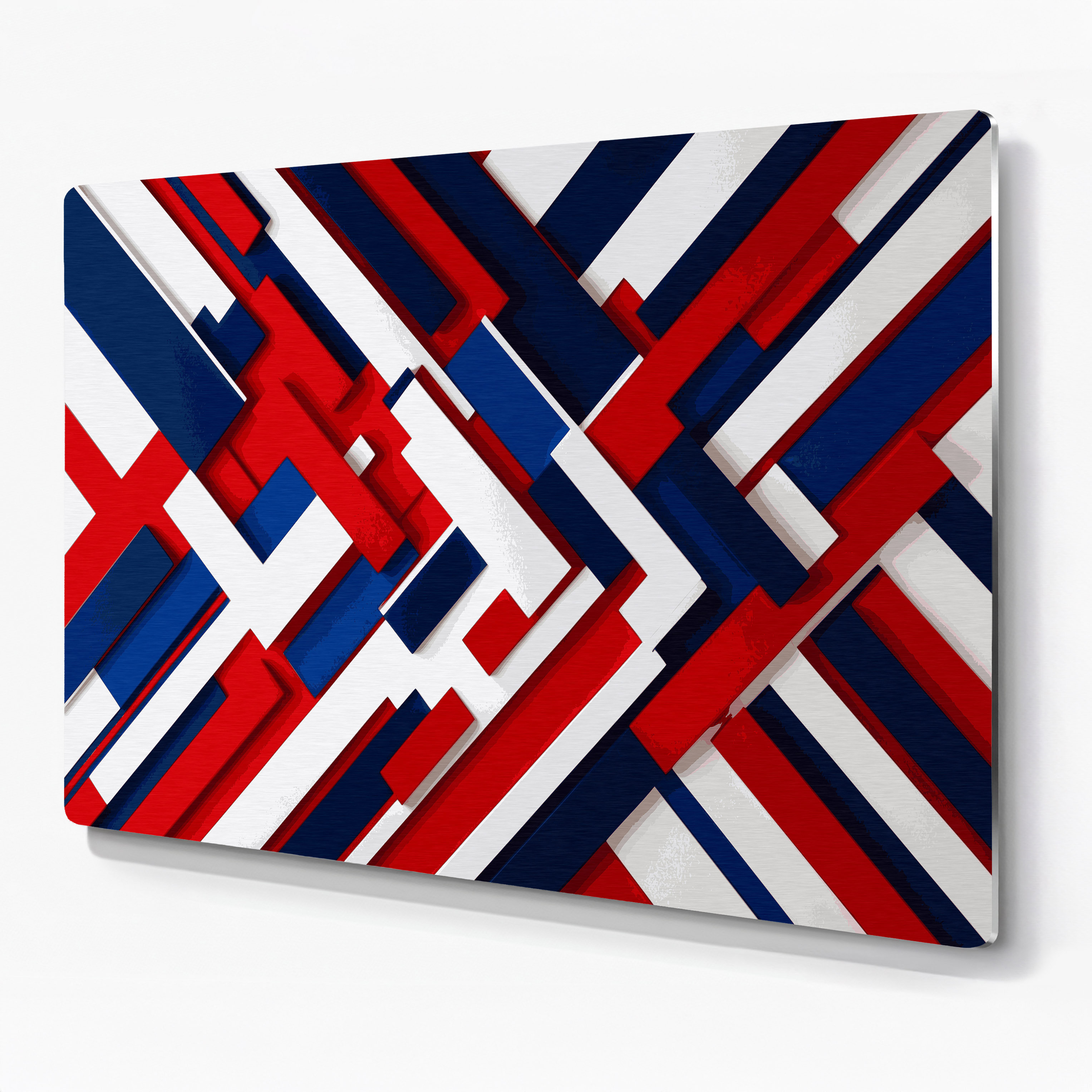 Ivy Bronx Geometric Abstraction 11 Blue Metal Wall Art | Wayfair