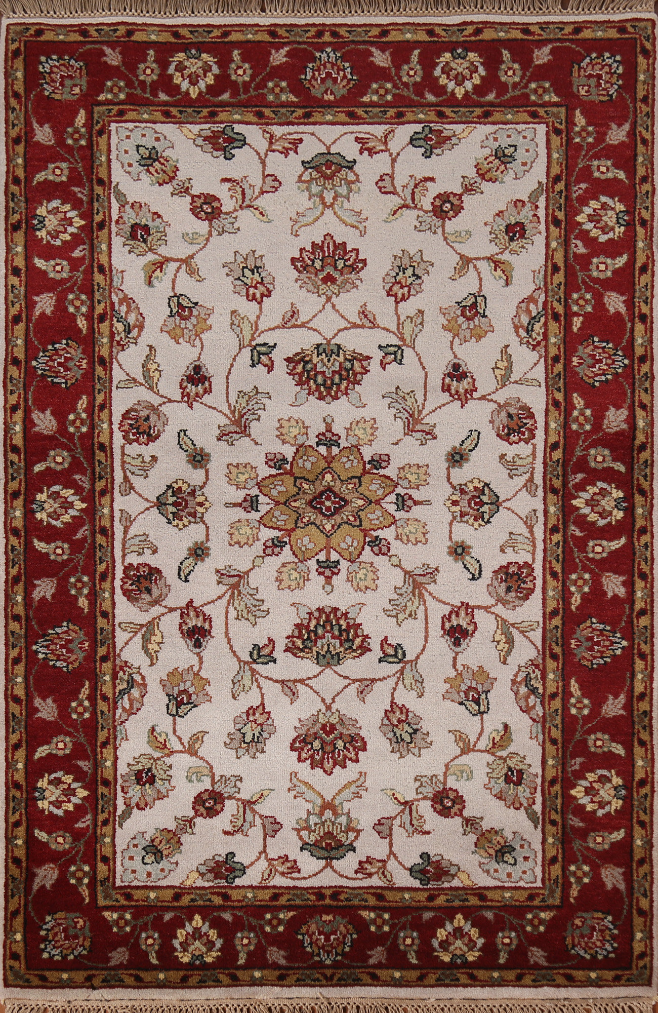 Canora Grey Floral Ivory Agra Indian Accent Rug 3x5 | Wayfair