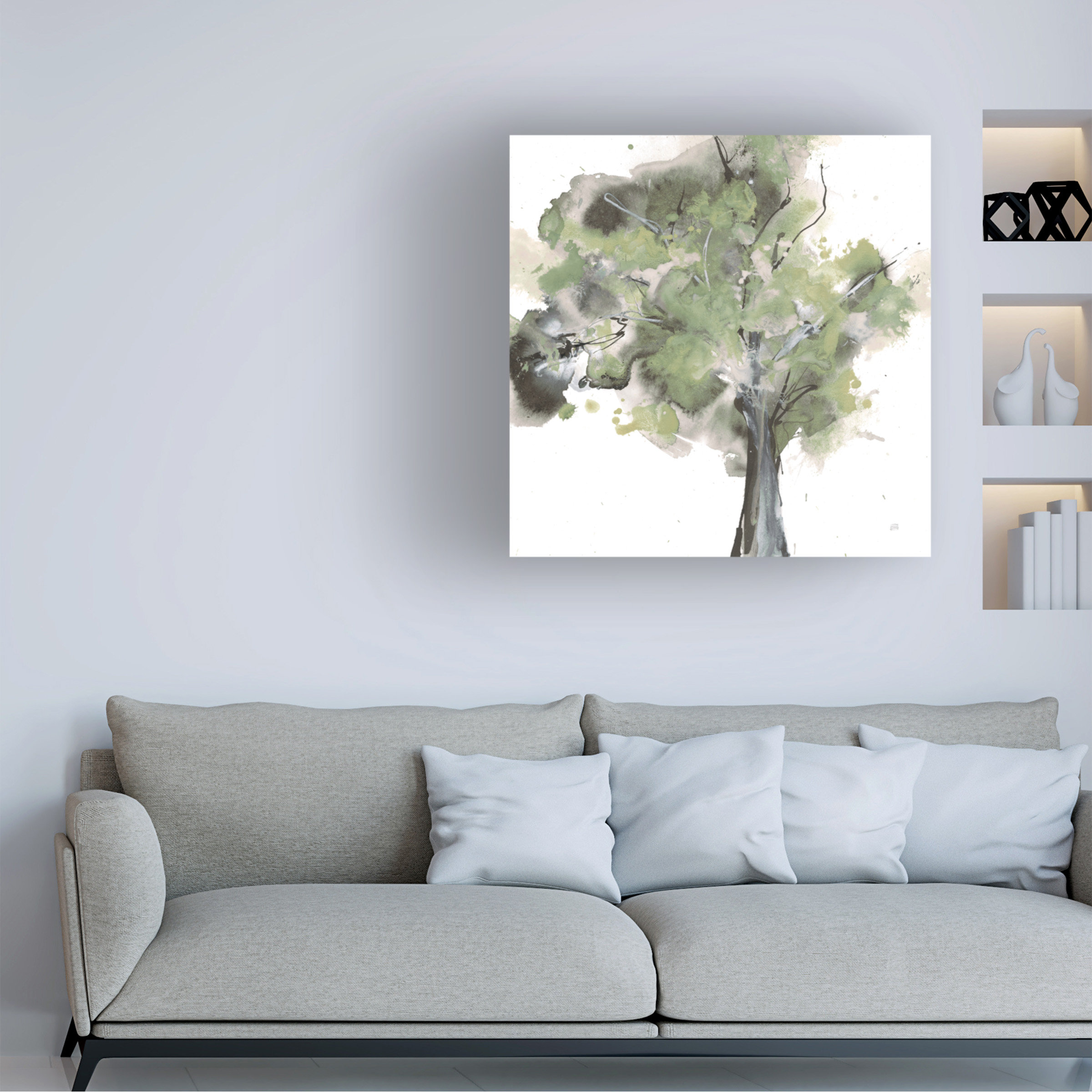 Ebern Designs Bolog Chris Paschke Treetops II Sage Canvas Wall Art ...