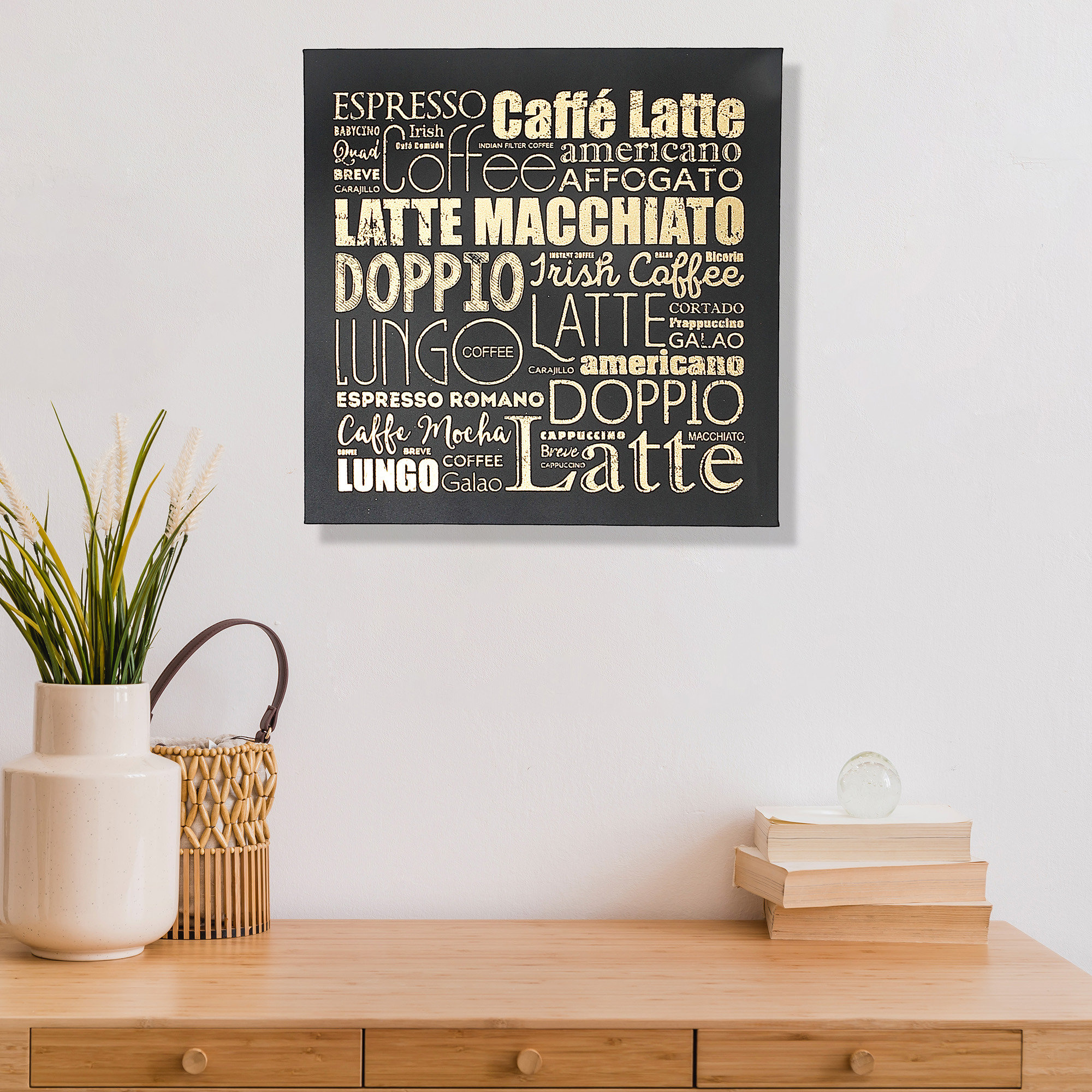 iHcasadécor Canvas Wall Art With Foil Cafe Latte - Wayfair Canada