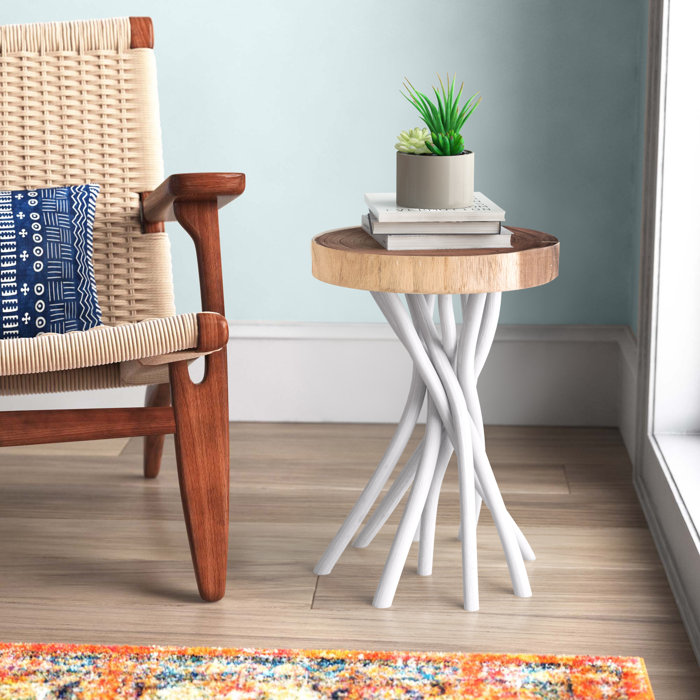Sand & Stable Selah Solid Wood Tree Stump End Table & Reviews | Wayfair