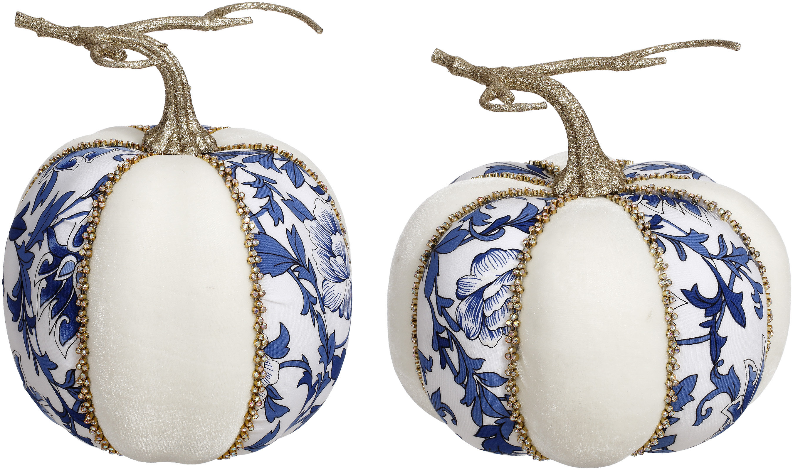 Mark Roberts Fall 2 Piece Blue/White Pumpkin Set | Perigold
