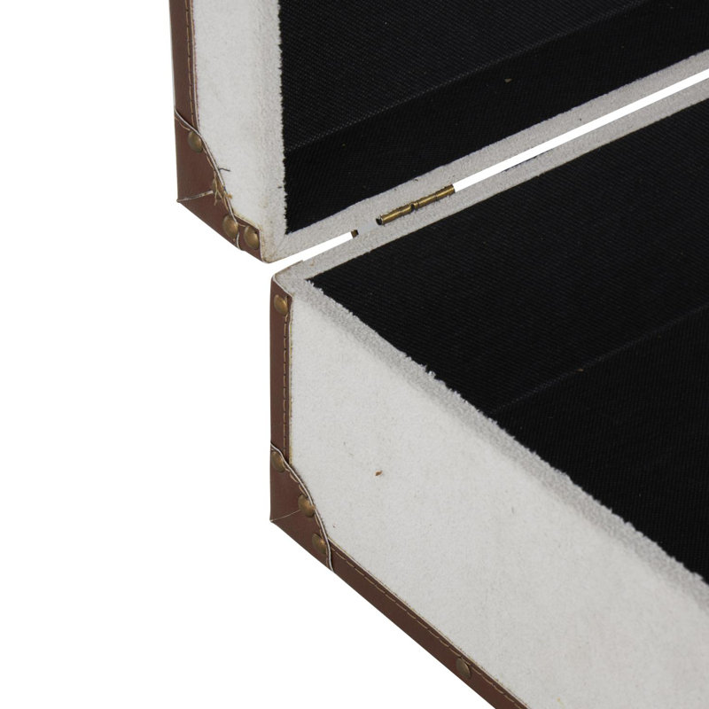 Breakwater Bay Cole And Grey Wooden Vintage Storage Trunk With Brown ...