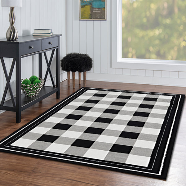 Gracie Oaks Dolloff Rectangle Buffalo Check Machine Woven Area Rug ...