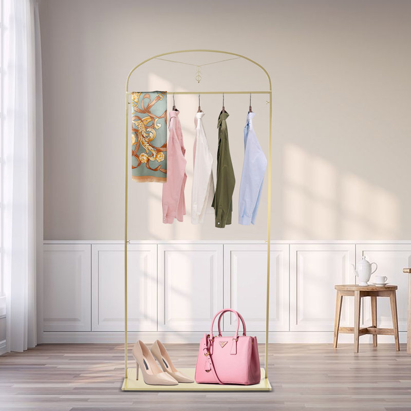 Everly Quinn 7.5ft. H Elegant Minimalistic Garment Rack Wedding Dress ...