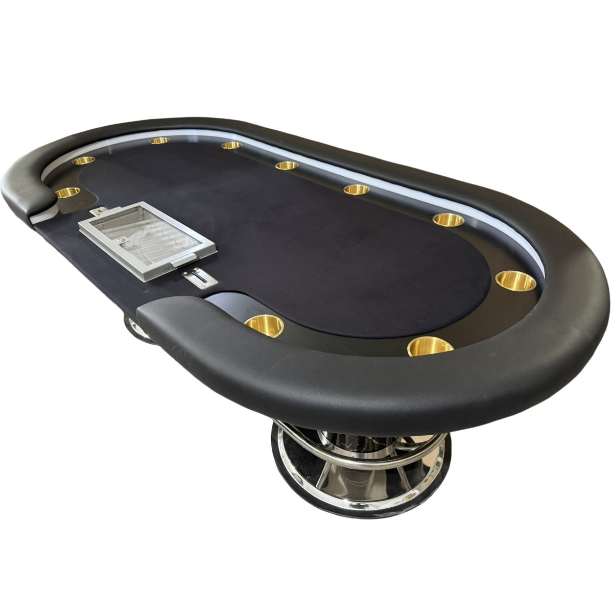 IDS Online Corp 10 Players Knight Poker Table With Chip Tray Golden ...