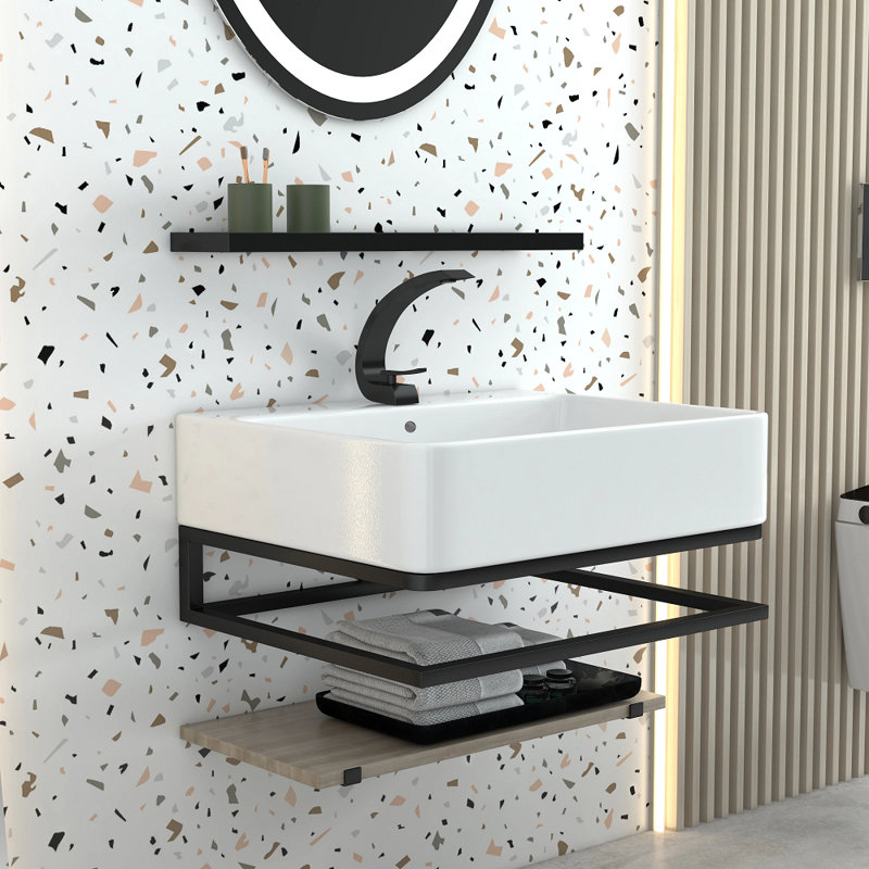 Ebern Designs Xaniyah 20.47 Modern Floating Bathroom Vanity with Single ...