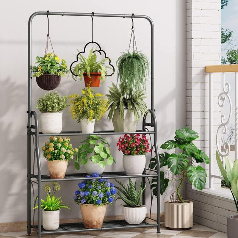 Latitude Run® Plant Stand Indoor Outdoor 3 Tier Tall Corner Hanging ...
