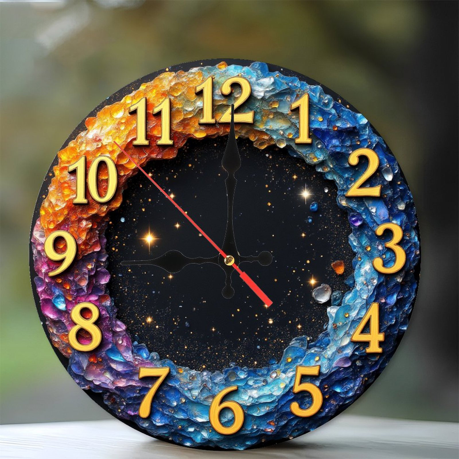 East Urban Home Cosmic Galaxy Clock Numbers Texture | Wayfair