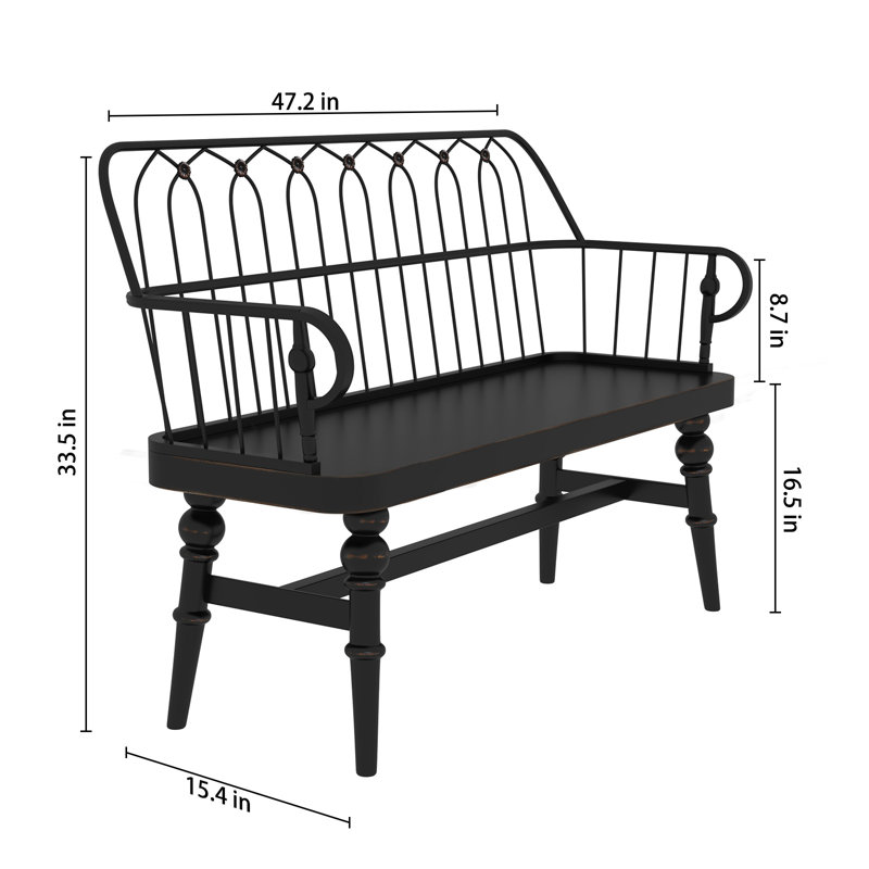 Charlton Home® Donlad Spindle Back Dining Bench | Wayfair