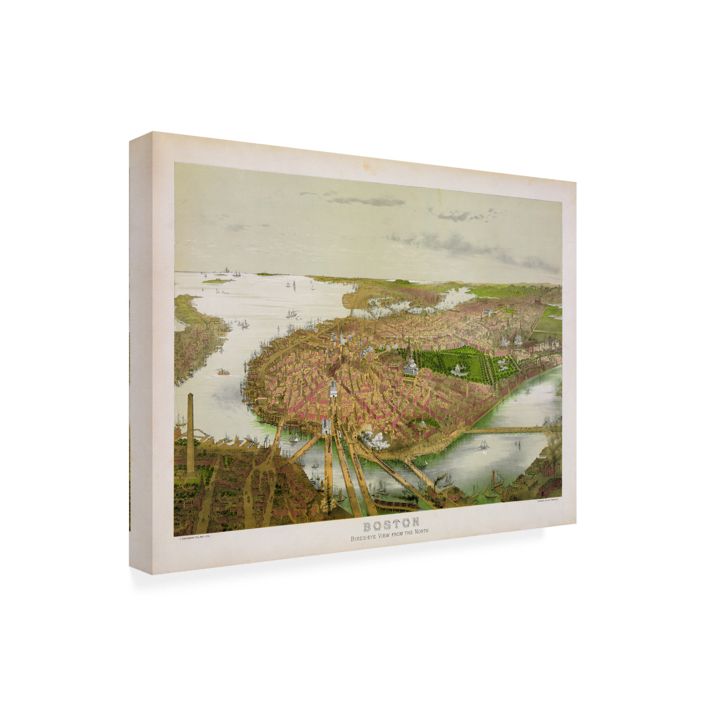 Winston Porter Boston From The Air 1877 On Canvas Painting | Wayfair