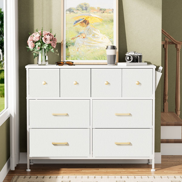 Rebrilliant 8-Drawer Dresser for Bedroom Wide Chest of Drawers TV Stand ...