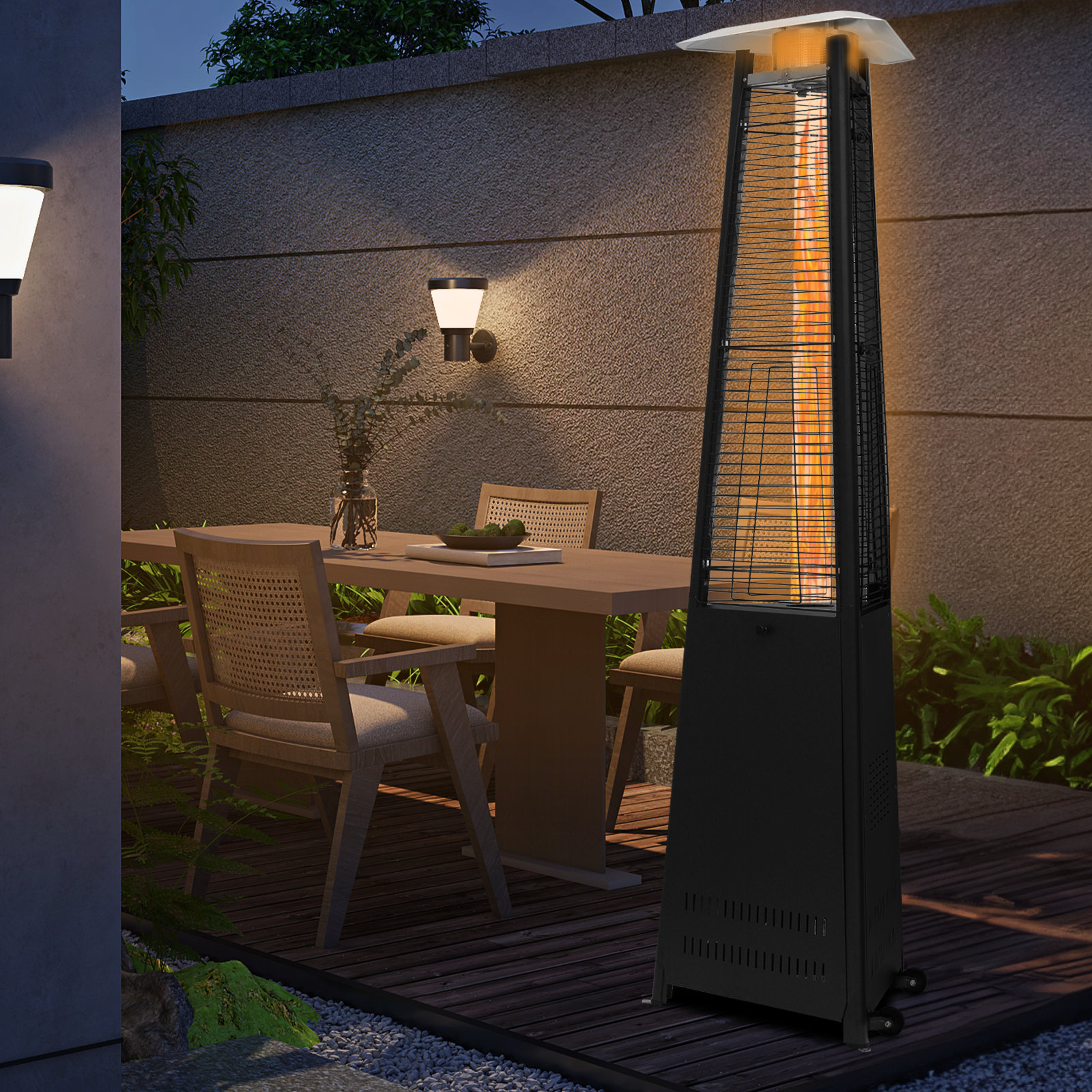 Bring Home Furniture 42,000 BTU Pyramid Patio Heater with Wheels ...