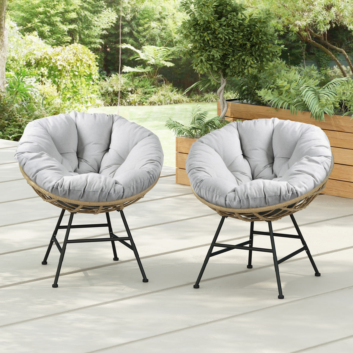 Bay Isle Home™ Outdoor Papasan Chair Set | Wayfair