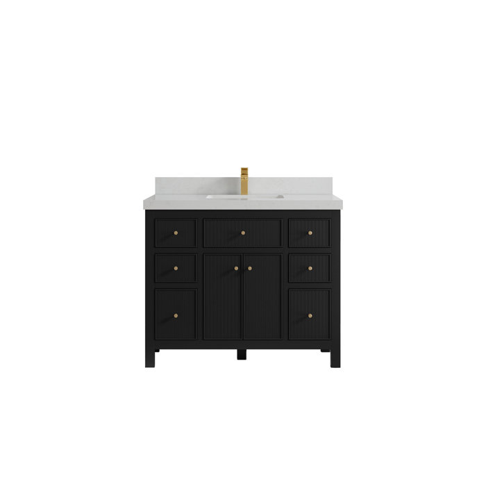 Ebern Designs Debria 42'' Single Bathroom Vanity with Quartz Top | Wayfair