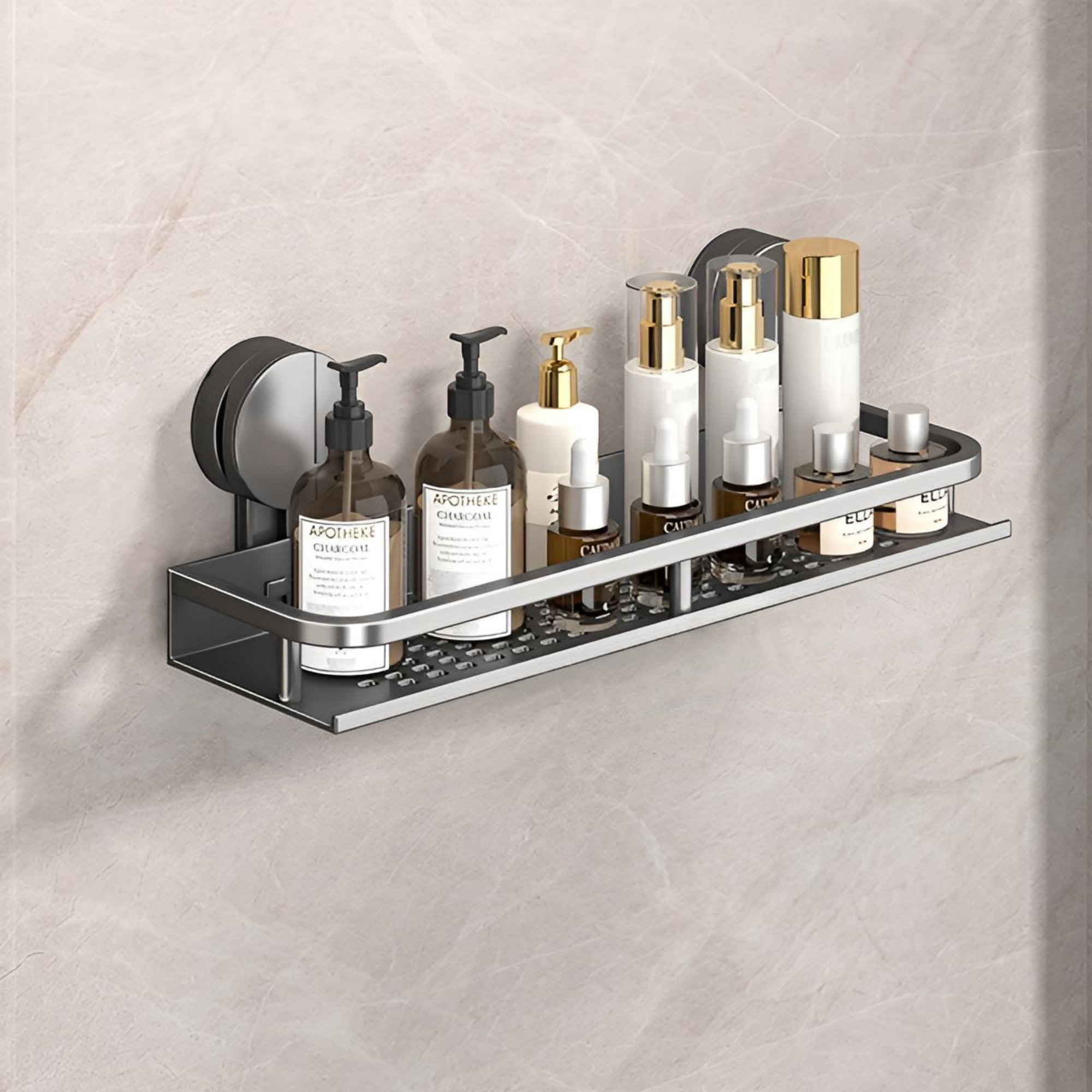 Rebrilliant Suction Cup Storage Rack, Bathroom, Washbasin, Wall Mounted ...