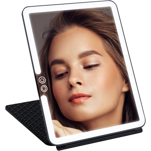 Mercer41 Alven Fleur Touch Pad Tri-Tone LED Makeup Mirror with Flip ...