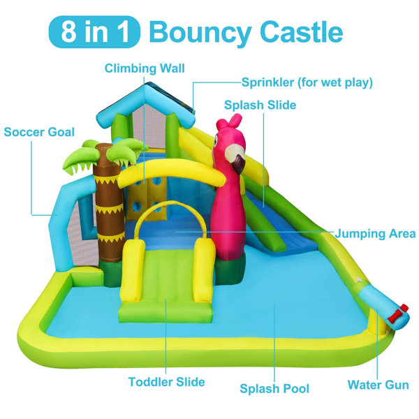 BESTPARTY 12' x 12' Inflatable Water Slide with Air Blower | Wayfair