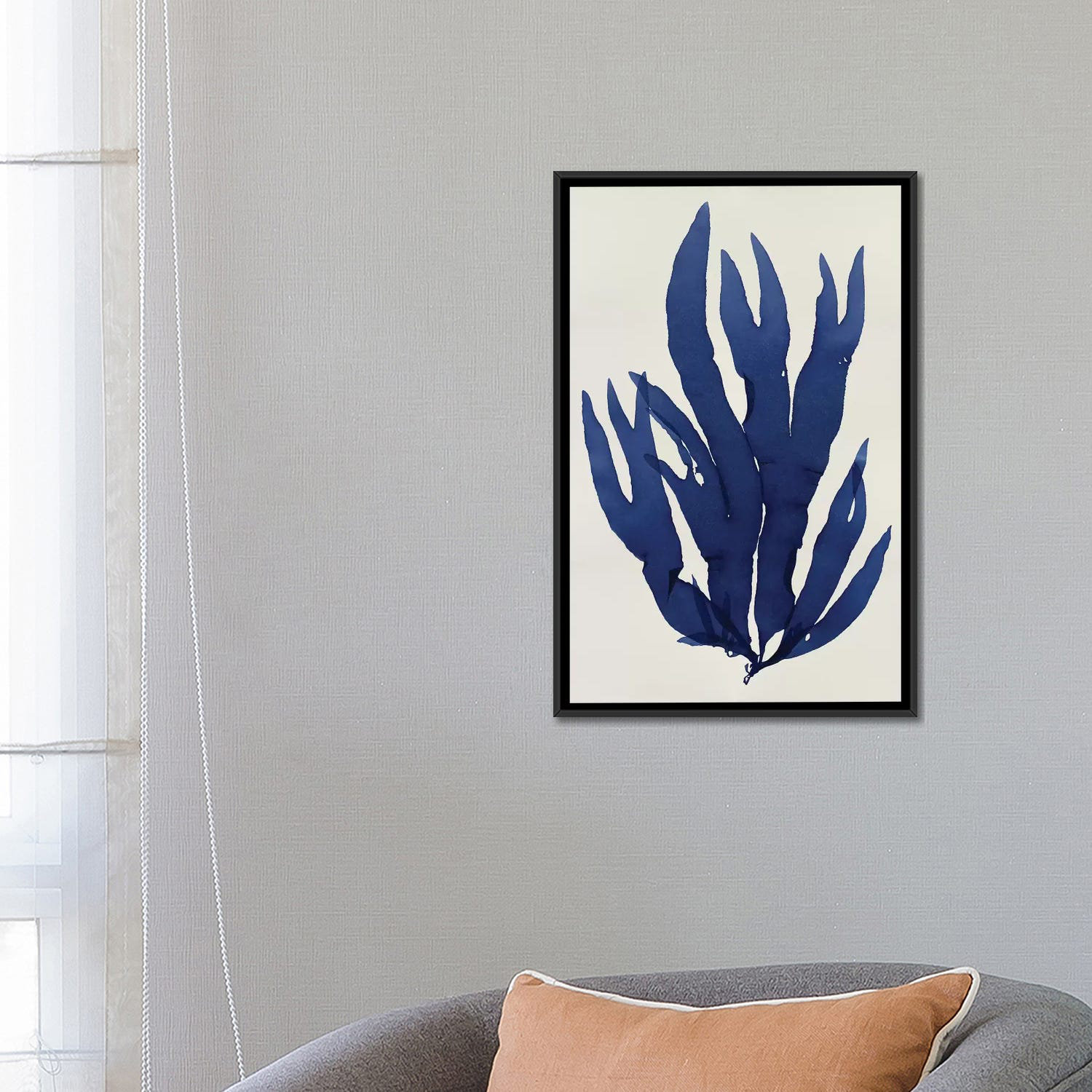 East Urban Home 'Sea Life Series: Indigo III' Painting Print on Canvas ...