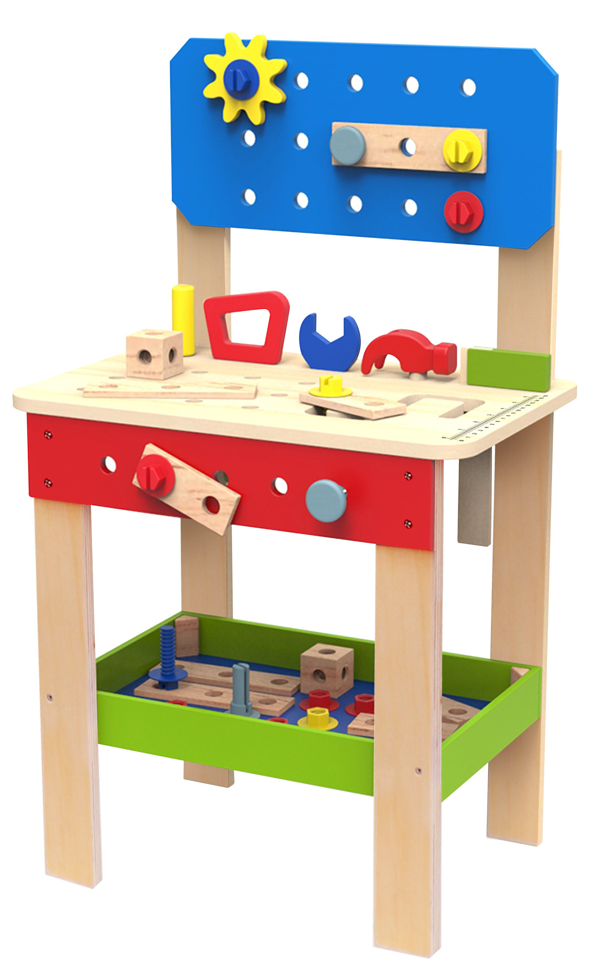 Zoomie Kids Lambert Wooden Tool And Workbench Station Kids Activity ...