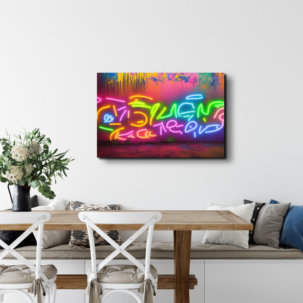 ATX Art Group LLC Subway Neon Graffiti Artists Pop Art On Canvas, PAF ...