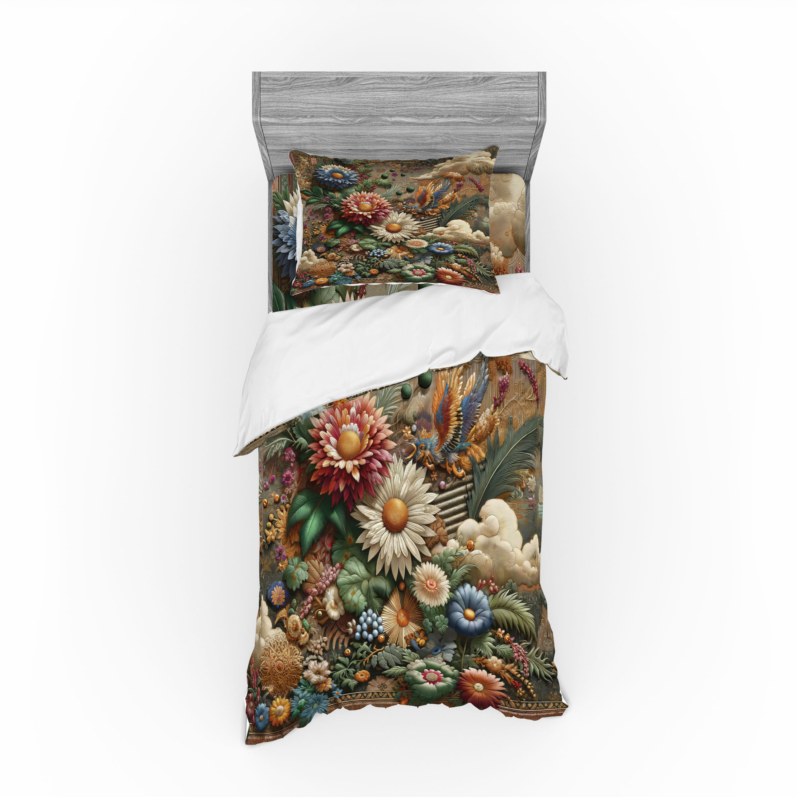 Ambesonne Floral Eucalyptus Bedding Set & Sepia Multicolor | Wayfair