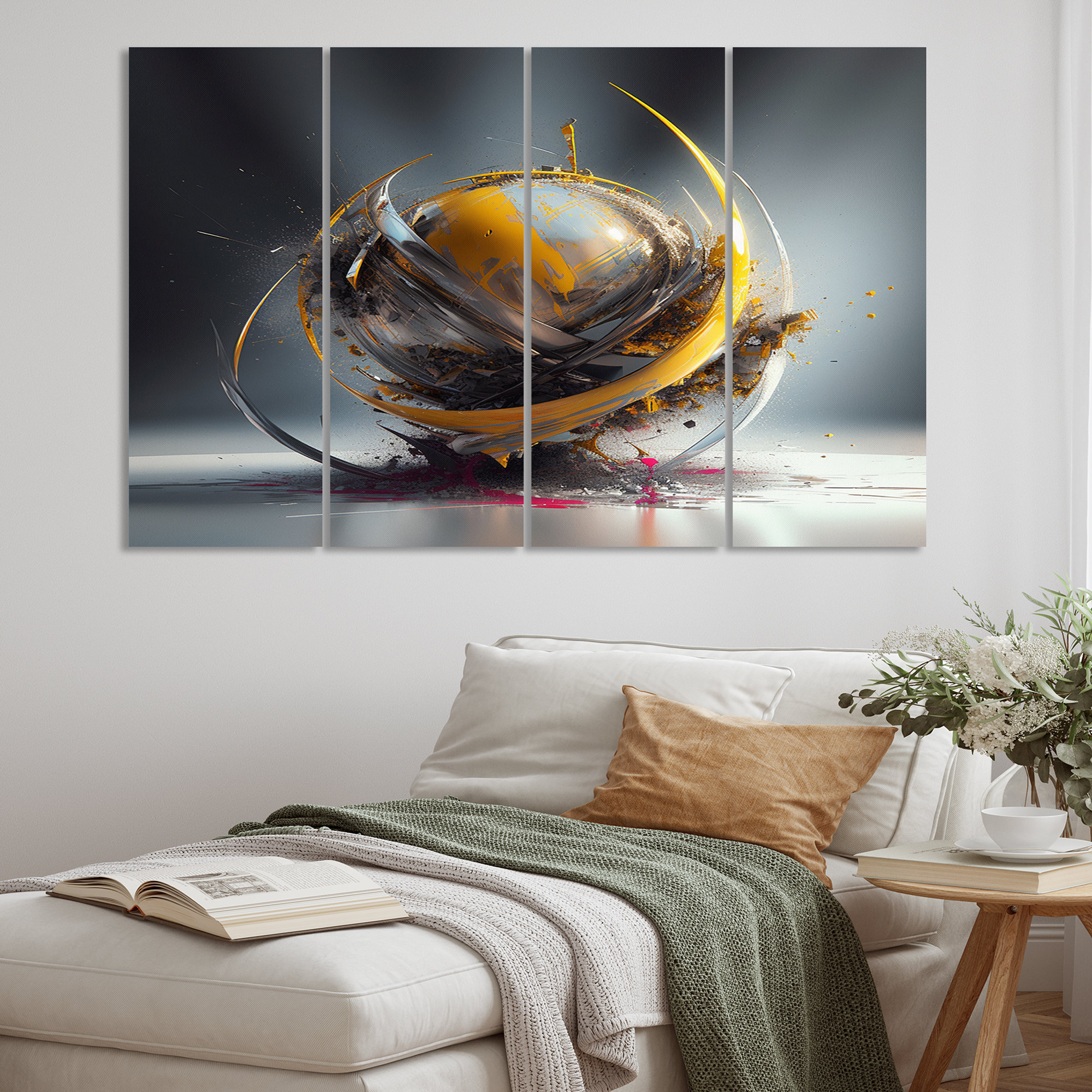 Wrought Studio™ Visionary Divine Dance 3D Wave Sphere III - 4 Piece ...