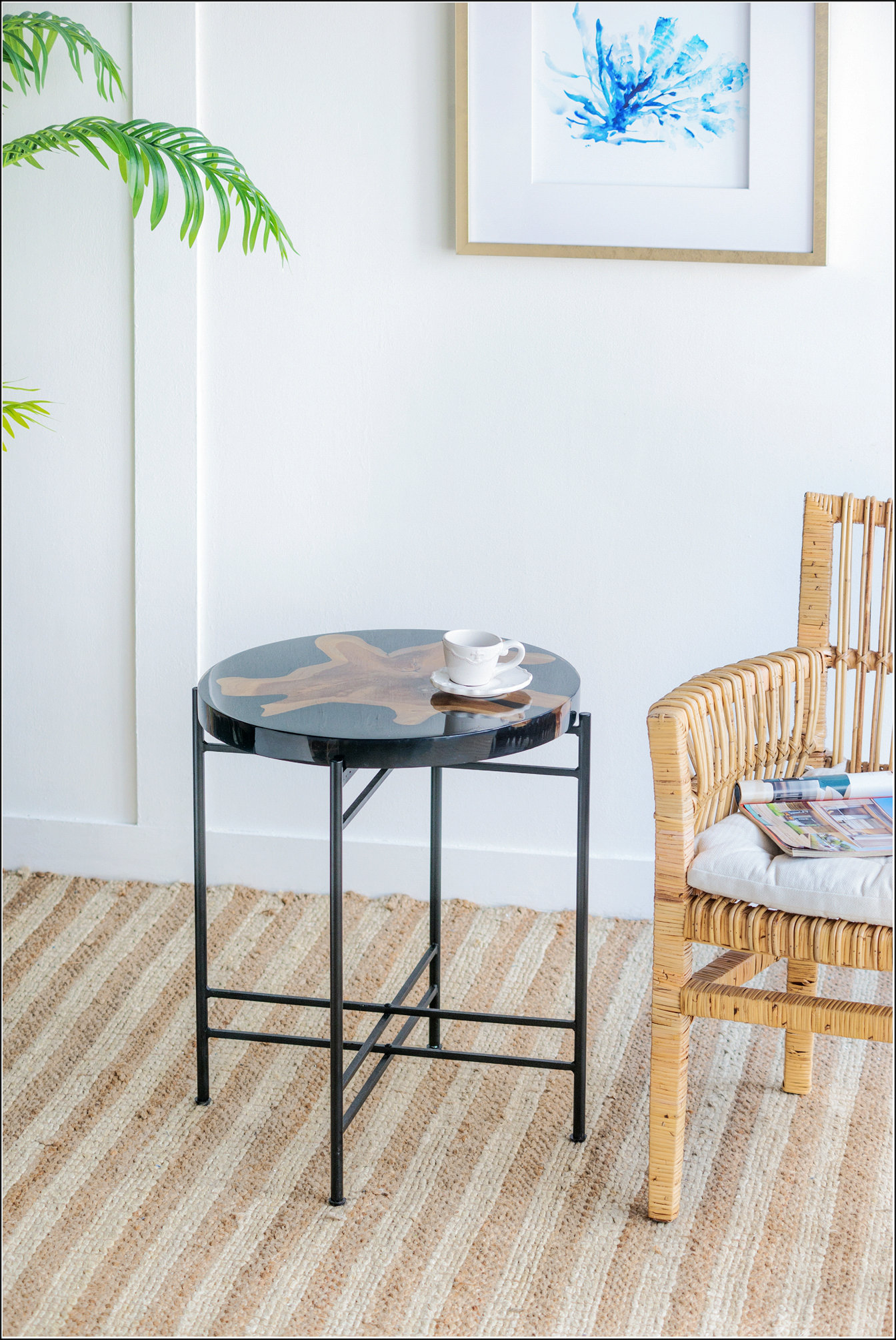 Ivy Bronx Side Table With Metal Frame | Wayfair