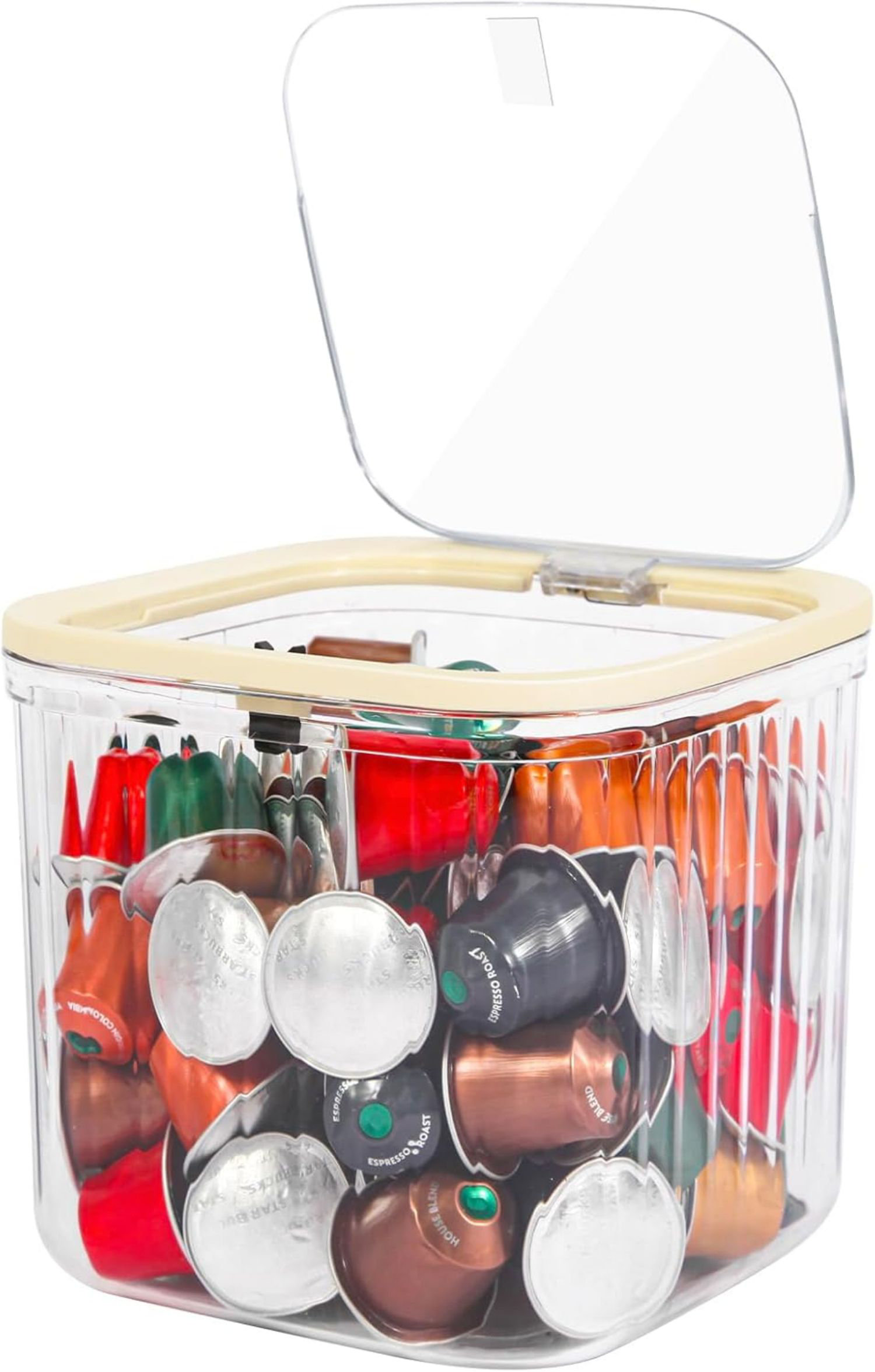 Anadea Clear Coffee Pod Holder with Lid, Coffee Pods Storage for ...