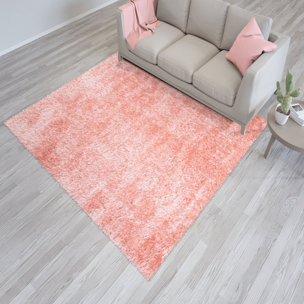 Latitude Run Oslo Pink Shaggy Area Rug – Soft Fluffy Polypropylene ...
